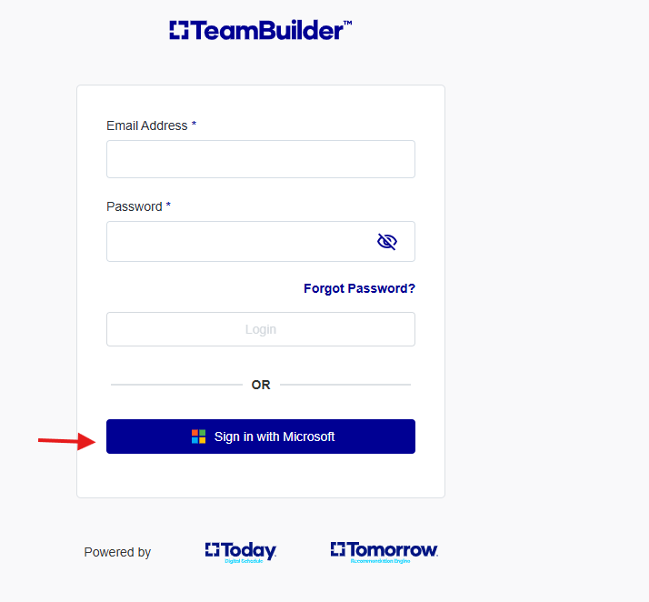 Logging into TeamBuilder (with Microsoft Single Sign-On) – TeamBuilder